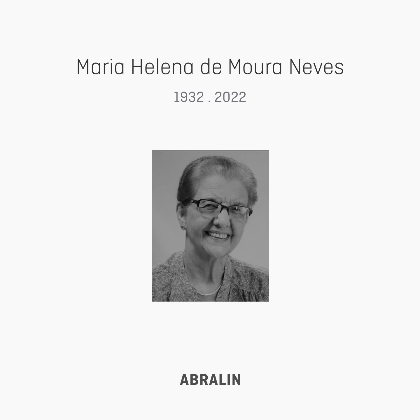 Nota de pesar: Maria Helena de Moura Neves - Abralin : Abralin