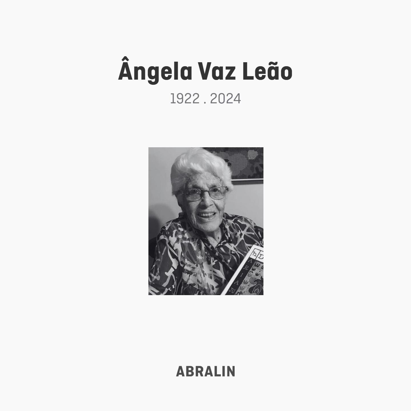 Nota de Pesar: Ângela Vaz Leão - Abralin : Abralin